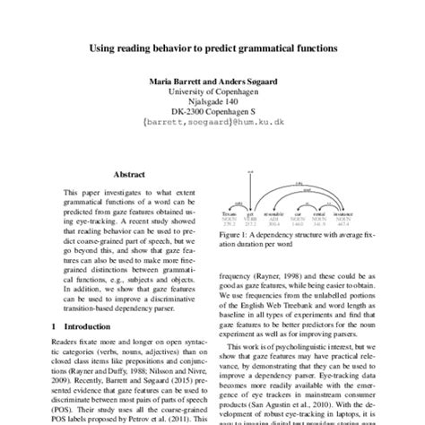 Using Reading Behavior To Predict Grammatical Functions Acl Anthology