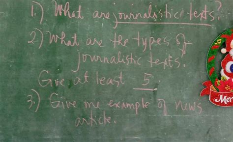 1 What Are Journalistic Texts 2 What Are The Types Of Journalistic Texts Give At Least 5 3