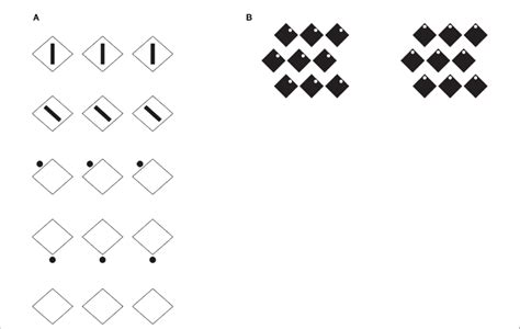 a diamonds first and fourth rows rotated squares second and third
