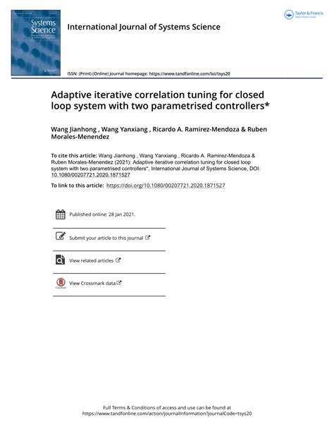 Pdf Adaptive Iterative Correlation Tuning For Closed Loop System With