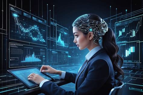 premium photo big data analytics with ai technology data analyst