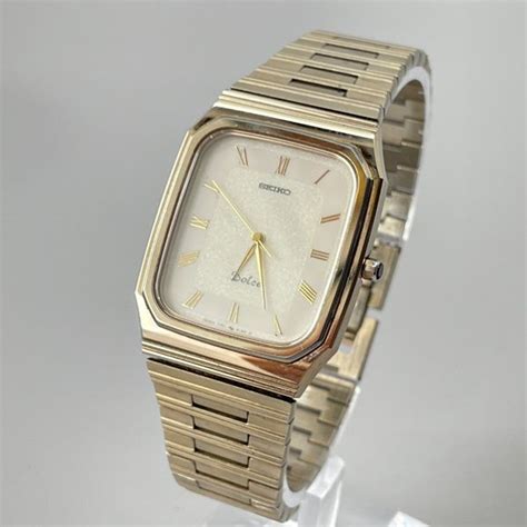New Batt [n Mint] Vintage Seiko Dolce Gold 7741 5130 Tungsten Qz Mens