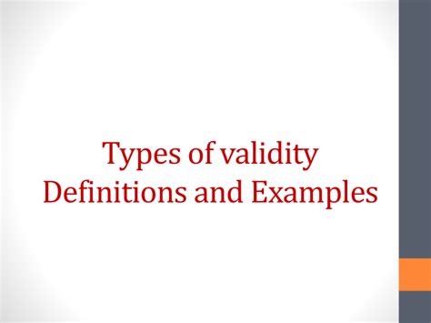 Types Of Validity Definitions And Examples