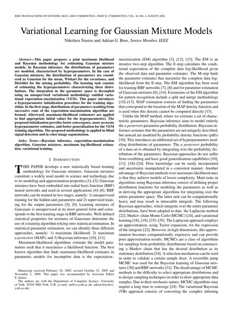 Pdf Variational Learning For Gaussian Mixtures