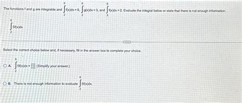Solved Question 5 4 The Functions F And G Are Integrable