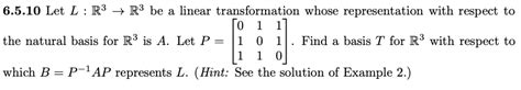 Solved 6510 ﻿let Lr3→r3 Be ﻿a Linear Transformation Whose