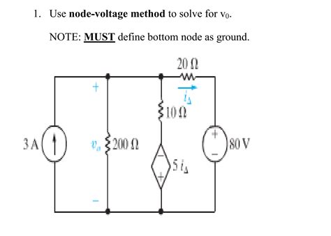 solved use node voltage method to solve for v 0