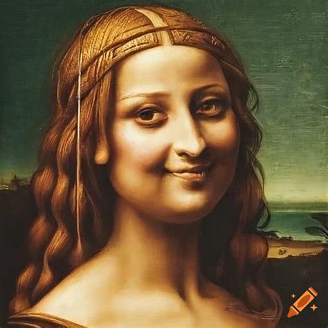 Portrait of a smiling woman by leonardo da vinci on Craiyon