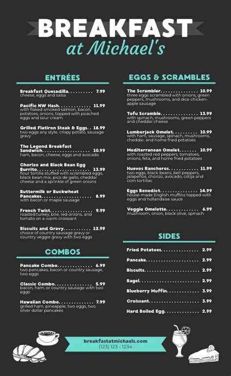 Simple Breakfast Menu Design Template by MustHaveMenus