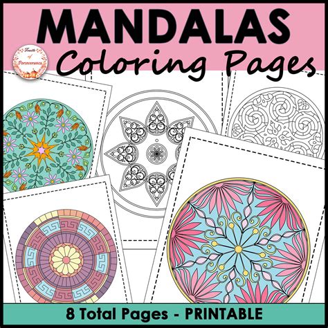 Printable Coloring Page Mandala Mandalas Mandalas Free Coloring Pages