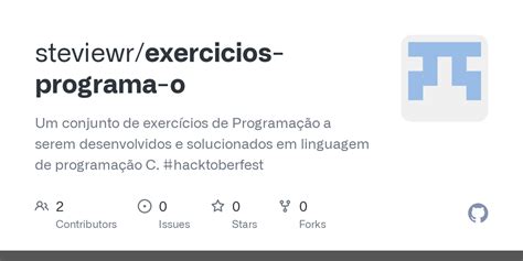 GitHub steviewr exercicios programa o Um conjunto de exercícios de Programação a serem