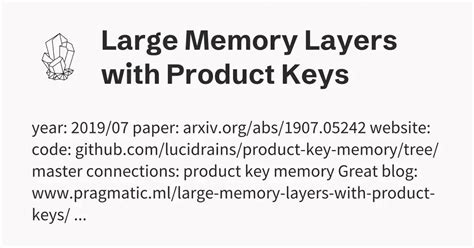 Large Memory Layers With Product Keys