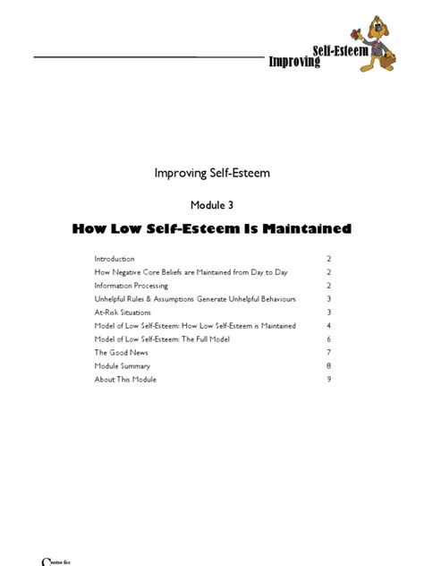 Module 3 How Low Self Esteem Is Maintained Pdf Cognitive Behavioral