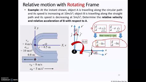 Absolute Vs Relative Motion Part 4 Relative Motion With Rotating Frame Youtube