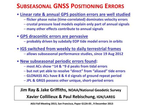 Ppt Subseasonal Gnss Positioning Errors Powerpoint Presentation Free Download Id3583780
