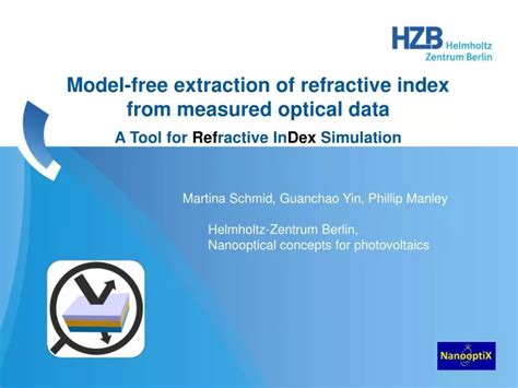 Ppt Model Free Extraction Of Refractive Index From Measured Optical