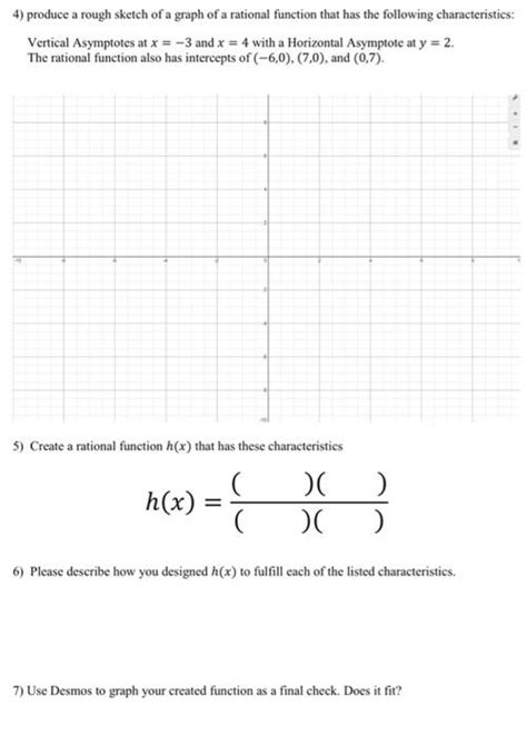 Solved 4 Produce A Rough Sketch Of A Graph Of A Rational