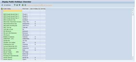 SCAL SAP Tcode Factory Calendar With GUI