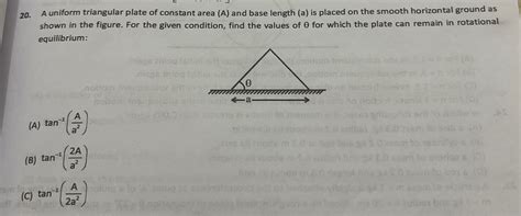 Solved A Uniform Triangular Plate Of Constant Area A ﻿and