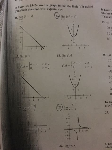 solved ises 15 24 use the graph to find the limit if it