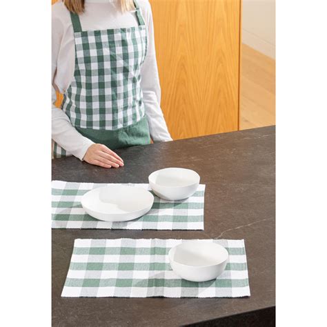 Eco Gingham Green Apron Ladelle
