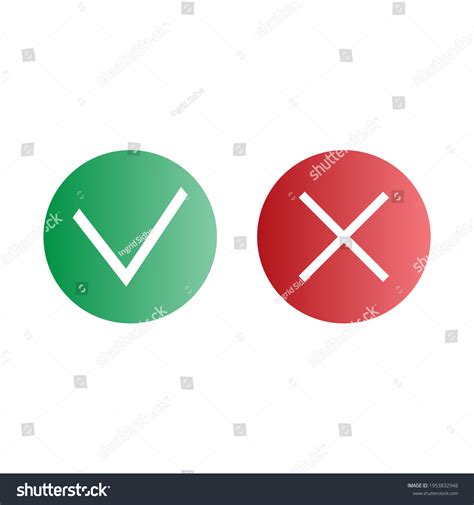 Red Green Check Mark Icons Stock Vector Royalty Free 1953832948
