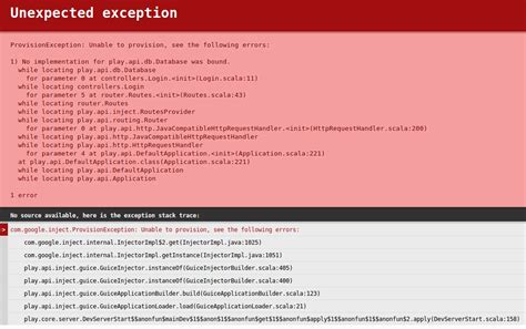 Mysql Play Framework Unable To Inject Database Object Stack Overflow
