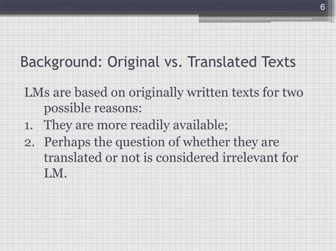 Ppt Language Models For Machine Translation Original Vs Translated