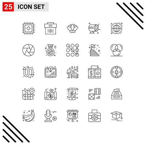 User Interface Pack Of 25 Basic Lines Of Worldwide Internet China