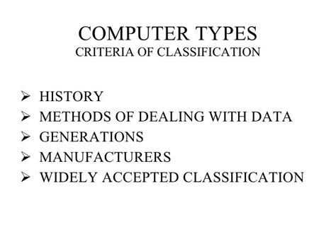 Classification Of Computer System Functions Types