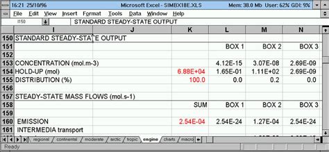 Spreadsheet Block Steady State Computation Output On The Engine Sheet