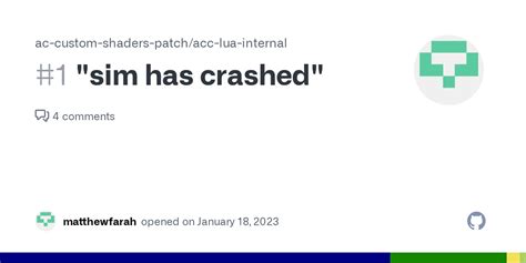 sim has crashed · issue 1 · ac custom shaders patch acc lua internal