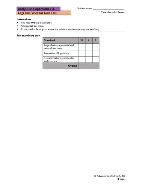 Aasl Logarithmic Exponential And Rational Functions With
