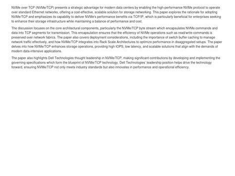 Overview Technical Overview Of Nvme Tcp Dell Technologies Info Hub