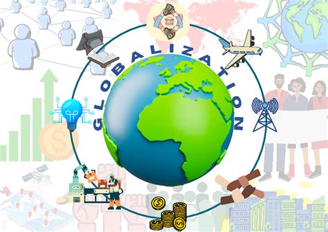 illustration of globalization that provides different icons connected
