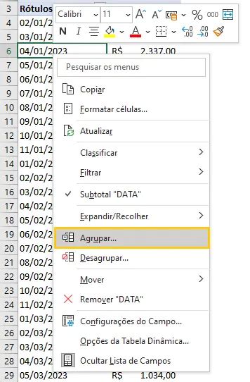 Como Agrupar Dados Na Tabela Dinâmica Excel