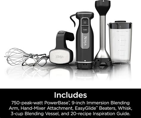 Ninja Hand Mixer Immersion Blender Foodi Power Mixer System 750 Peak