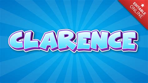 Clarence Funny Cartoon Text Effect Generator