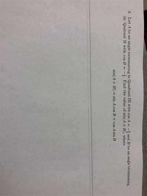 solved let a be an angle terminating in quadrant iii with