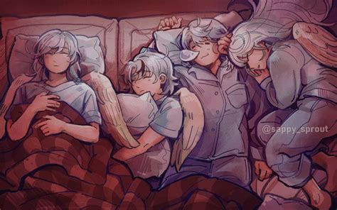 Sappy Sprout Kanna Love Bullet Love Bullet Highres 4girls Angel Wings Artist Name Chiyo