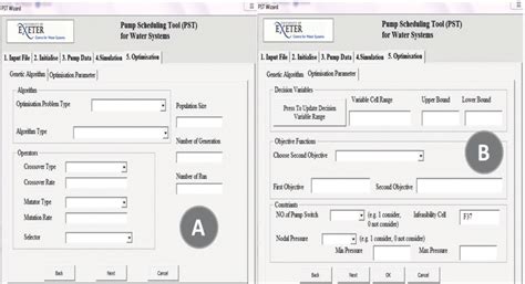The Pump Scheduling Tool Optimization Tabs Download Scientific Diagram