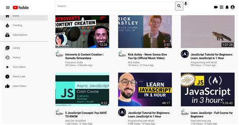 youtube clone with html and css