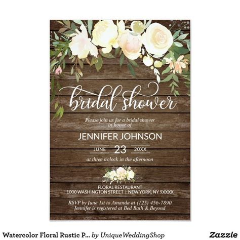 Rustic Floral Wedding Shower Invitations At Beau Kelley Blog