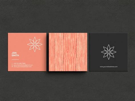 우아한 검은 색과 산호 명함 이랑 무료 Psd 파일