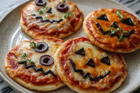 Halloween Mini Pizzas Recipe Fun And Spooky Party Snacks Ritzy Recipes