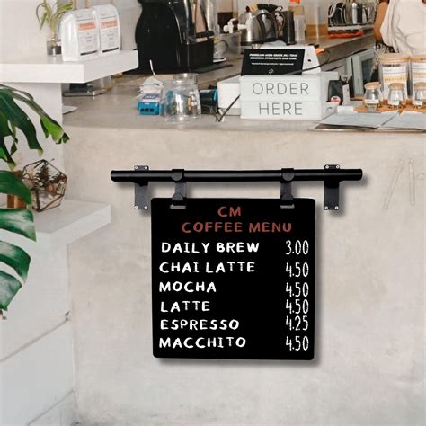 Wall Mounted Metal Menu Sign Cafe Bar Magnetic Chalkboard Etsy