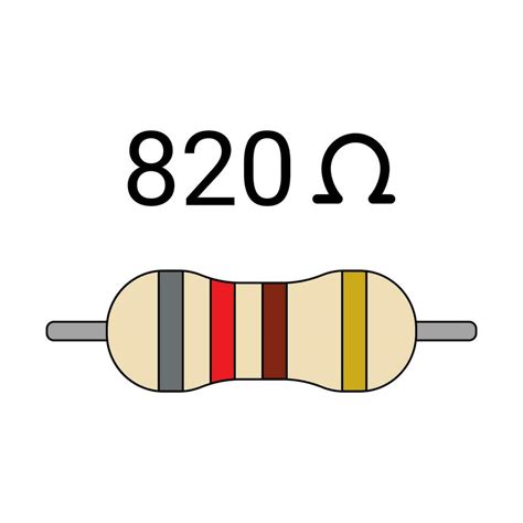 820 Ohm Resistor Four Band Resistor 26786658 Vector Art At Vecteezy