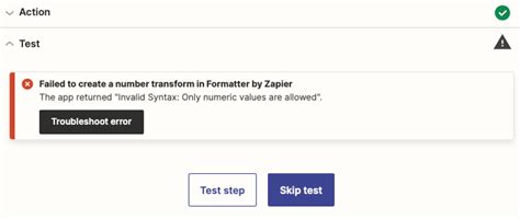 Formatter By Zapier Error The App Returned Invalid Syntax Only Number