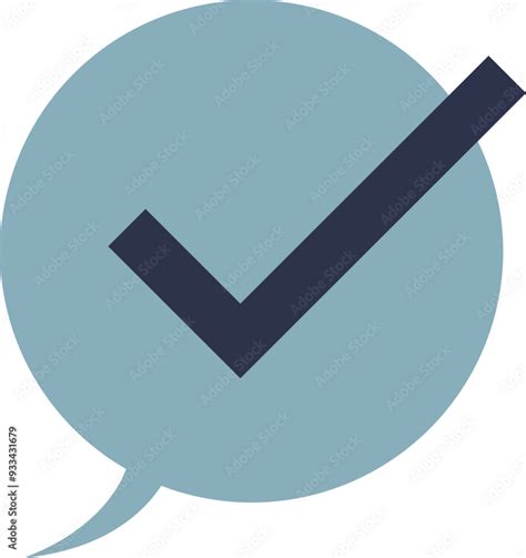 Dark Speech Bubble With A Check Mark Symbolizing Confirmation Approval Or A Completed Task