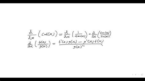 HOW DO YOU DIFFERENTIATE Cot X COTANGENT FUNCTION TRIGONOMETRIC DIFFERENTIATION QUOTIENT